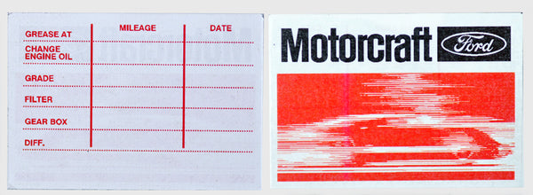 WINDOW SERVICE DECAL MOTORCRAFT Double Sided | Mustang Auto Parts Australia